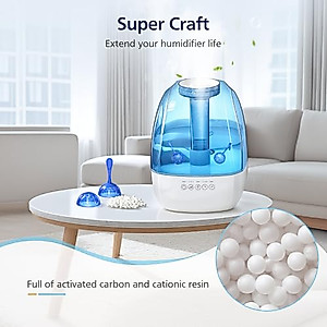 12 Pack Universal Humidifier Tank Cleaner Demineralization Cleaning Ball for All Humidifiers and Fish Tank, Demineralization Cartridge for humidifier, Purifies Water Eliminates White Dust and Odor