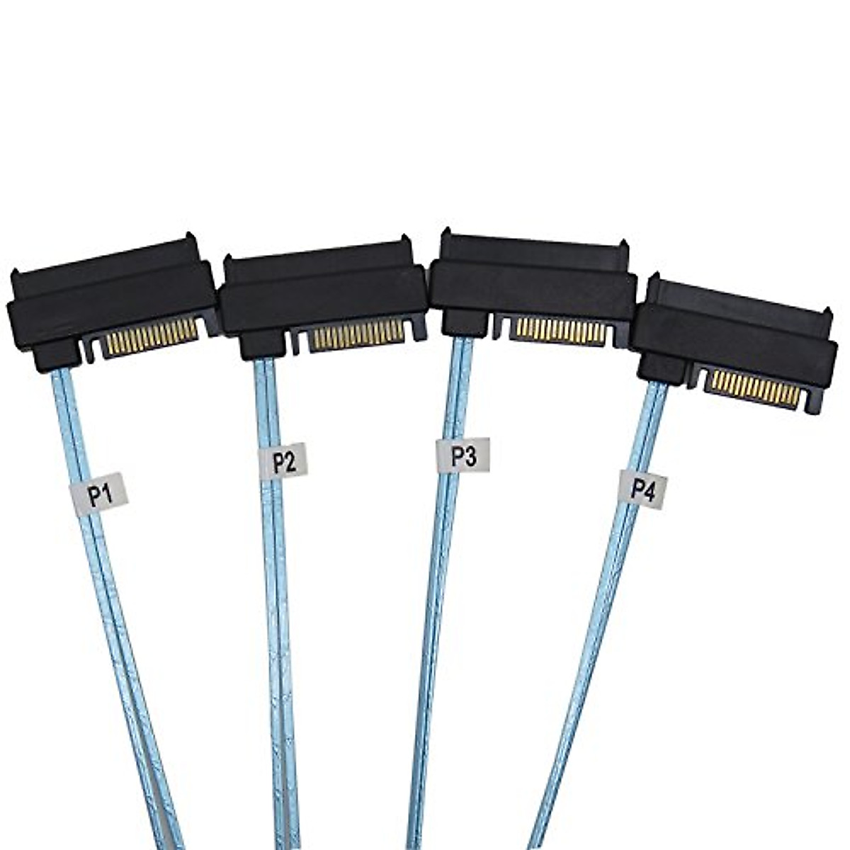 CableDeconn Mini SAS 36 SFF-8087 to (4) SFF-8482 Connectors with SATA Power 1m