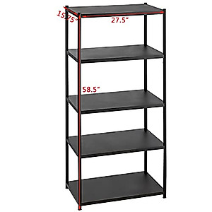 ALIMORDEN 27.5 Inch 5 Tire Storage Shelf Metal Wire Shelving Rcak Black Utility Rack Standing Corner Storage Cabinet