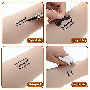 Maitys 4 Pieces Self-Adhesive Eyeliner 2 in 1 Eye Liner Pen Diamond Glitter Liquid Eyeliner No Glue No Magnetic Liquid Eyeliner Pen Waterproof Long LastingFV
