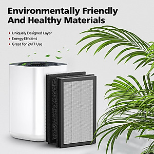PM1240B & AP2 Air Filter Replacement Compatible with Priestley PM1240B and Airversa AP2 Purelle Air Purifier 3-Stage Powerful Filtration H13 True HEPA Filtering 99.97% Smoke, Odor, Particles, 4 Pack