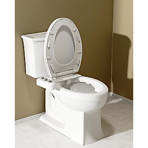 Hibbent 4 pieces Toilet Seat Bumpers for Bidet, Strong Adhesive Toilet Seat Bumpers for Use with Bidet Attachment, Universal Buffer Toilet Lid Rubber Bumpers, White