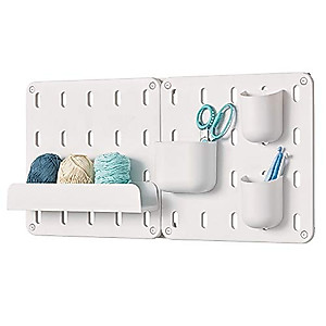 iDesign Cade BPA-Free Plastic Modular Hanging Pegboard Organizer Storage Cup, 3.2" x 3.04" x 4", Matte White
