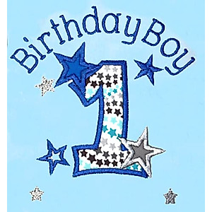 Fantasy Kids Designs First Birthday Boy Bib Smash Cake Bib Personalized with Custom Name (Light Blue Bib)