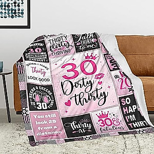 30th Birthday Gifts for Her, 30 Year Old Birthday Gifts for Women, Birthday Gifts for Woman Turning 30, Dirty 30 Birthday Decorations for Her, Funny 1993 Birthday Gift Throw Blanket 60X50 Inch