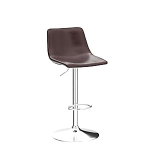 VATROS Bar Stools Set of 2, Adjustable Bar Stools with Back and Footrest, PU Leather Upholstered Swivel Counter Height Bar Stools for Home Kitchen Island (Brown)