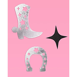 xo, Fetti Black + Silver Western Confetti - 200 pc | Rodeo Bachelorette Tablescape, Ranch Birthday Party Decoration, Cowgirl Table Decor, Cowboy Kids Party Supplies