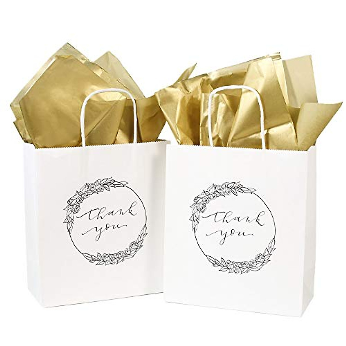 UNIQOOO 40 Sheets Premium Metallic Gold Tissue Gift Wrap Paper Bulk - Perfect Gold Tissue Paper for Gift Bags, Wedding, Party and DIY Crafts - Recyclable Gift Wrapping Accessory, 20X 26