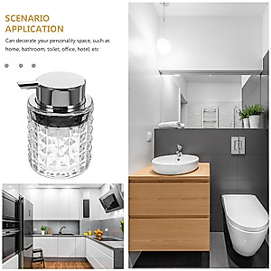 Cabilock Hand Soap Dispenser Glass Refillable Liquid Hand Soap Shampoo Dispenser Pump Bottle Lotion Hand Soap Jar Cosmetic Containers for Home Bathroom