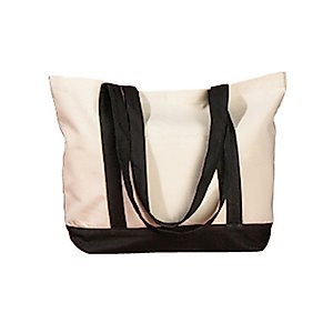 BX 12 OZ CTN CANVAS BOAT TOTE (NATURAL/BLACK) (OS)