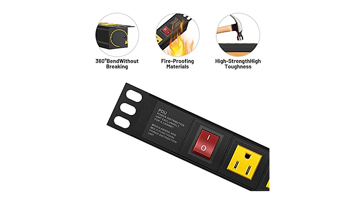 BTU Rack-Mount Power Strip Surge Protector - 8 Outlets