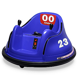 Kidzone 6V Electric Ride On Bumper Car for Kids & Toddlers 1.5-6 Years Old, DIY Sticker Baby Bumping Toy Gifts W/Remote Control, LED Lights & 360 Degree Spin, ASTM Certified