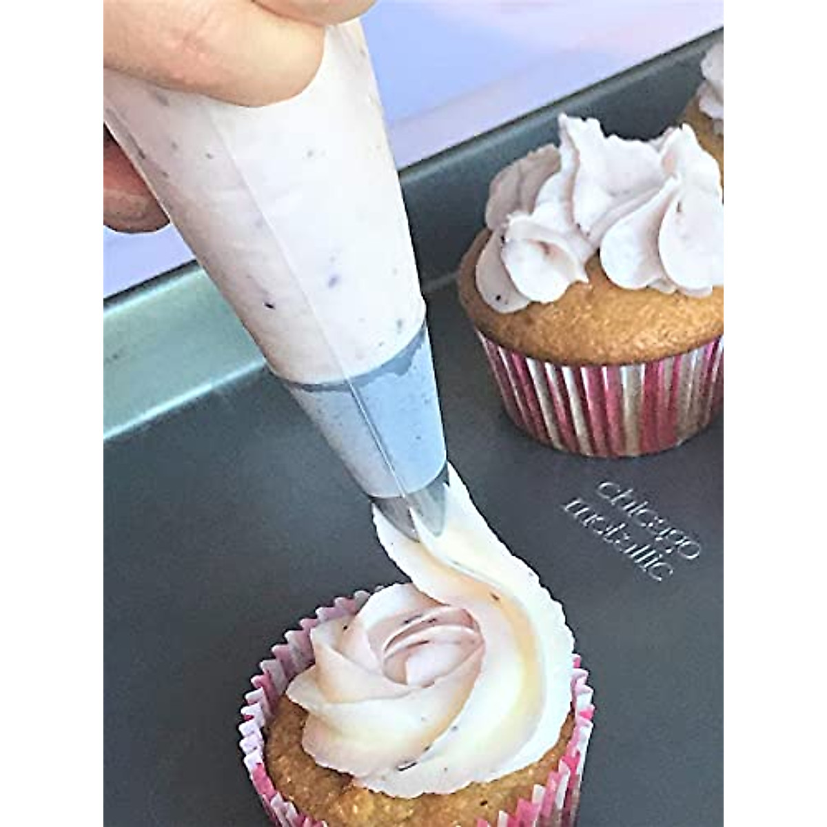 Keenpioneer Piping Bag - Disposable Cake Decorating Bag 56 Count (16 inch, Clear)