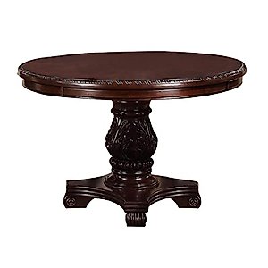 Benzara Traditional Style Round Dining Table, Brown
