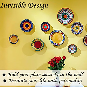 COIDEA 3 Pieces Plate Hangers for Wall, 6 8 10 Inch Plate Hangers, Stainless Steel Invisible Wire Plate Holder with 3 Pack Wall Hooks, Compatible 5 to 10.5" Decorative Antique Plates and Arts