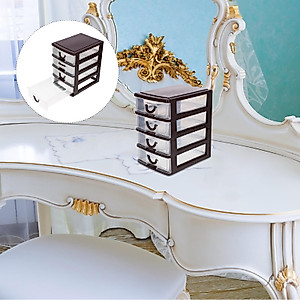 STOBAZA 4 Tier Plastic Storage Drawer Units, Home Office Storage Organizer Case Clear Plastic Drawers Organizer, Small Storage Drawers Containers, Cosmetics Makeup Organizer Station Cube