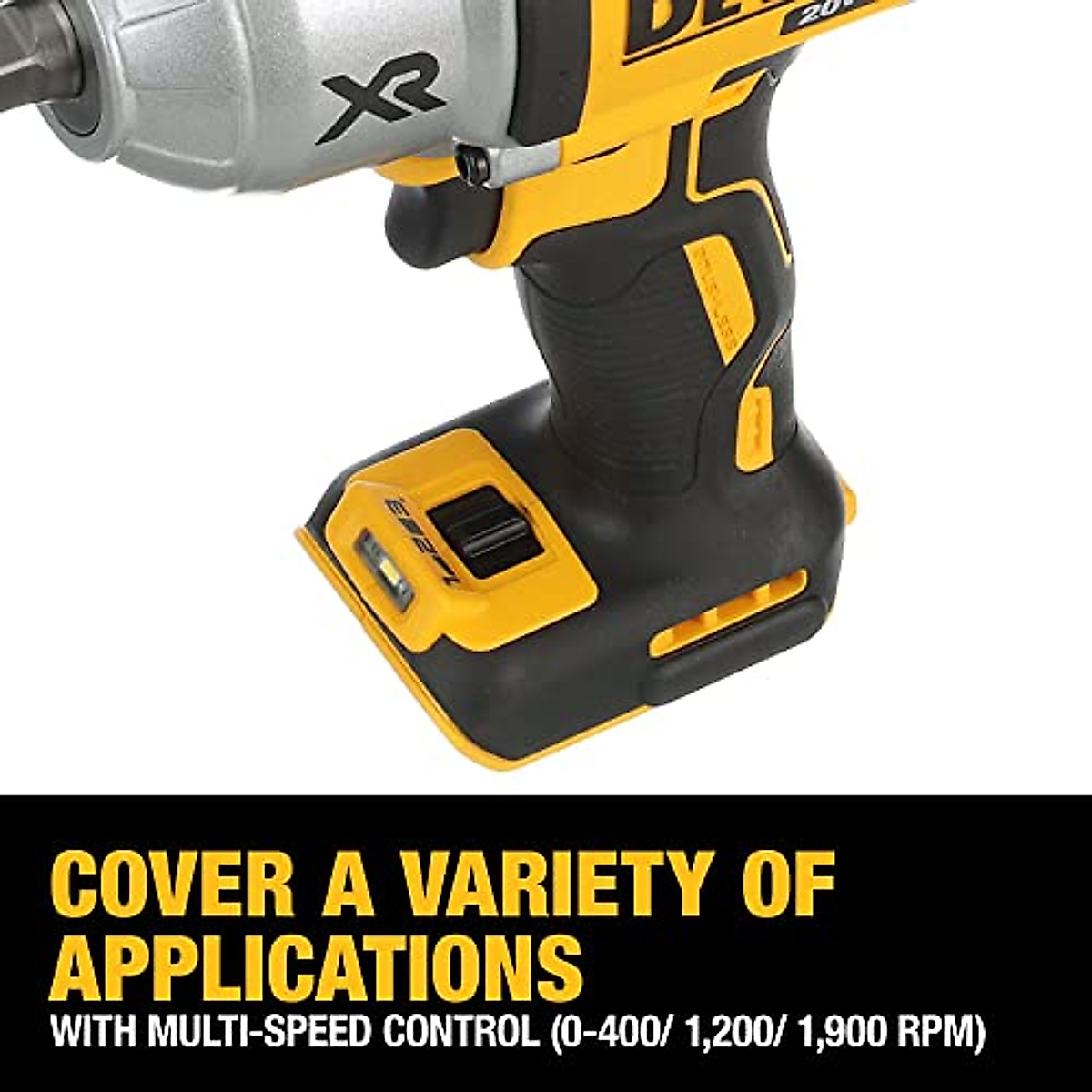 DEWALT 20V MAX XR Impact Wrench Kit, Brushless, High Torque, Hog Ring Anvil, 1/2-Inch, Tool Only (DCF899HB) , Yellow