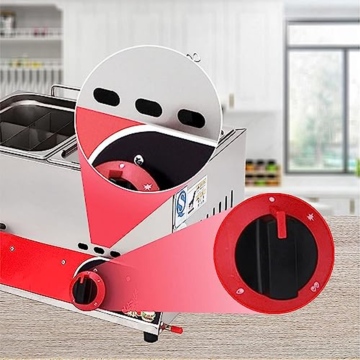 Commercial Gas Fryer, 22L Large Capacity Dual Fryer With Removable Baskets and Temperature Control, Stainless Steel LPG Countertop Gas Fryer, Chip Fryer for Catering Takeaway Restaurant Café