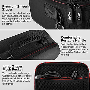 VORI Carrying Case for Nintendo Switch/Switch OLED Model (2021), Hard Travel Storage Protective Case with Handle and Shoulder Strap for Pro Controller, Poke Ball Plus and Switch Accessories, Black