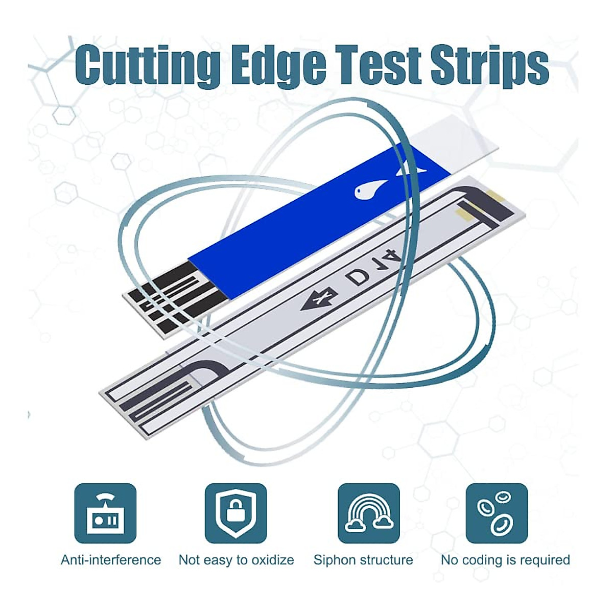 IKZA G-666BS Blood Glucose Test Strips, Include 100 Diabetes Blood Test Strips and 100 Lancets Compatible G-666B, Pain Reduction Design, Glucometer Accessories, Glucose Meter Test Strips for Home Use