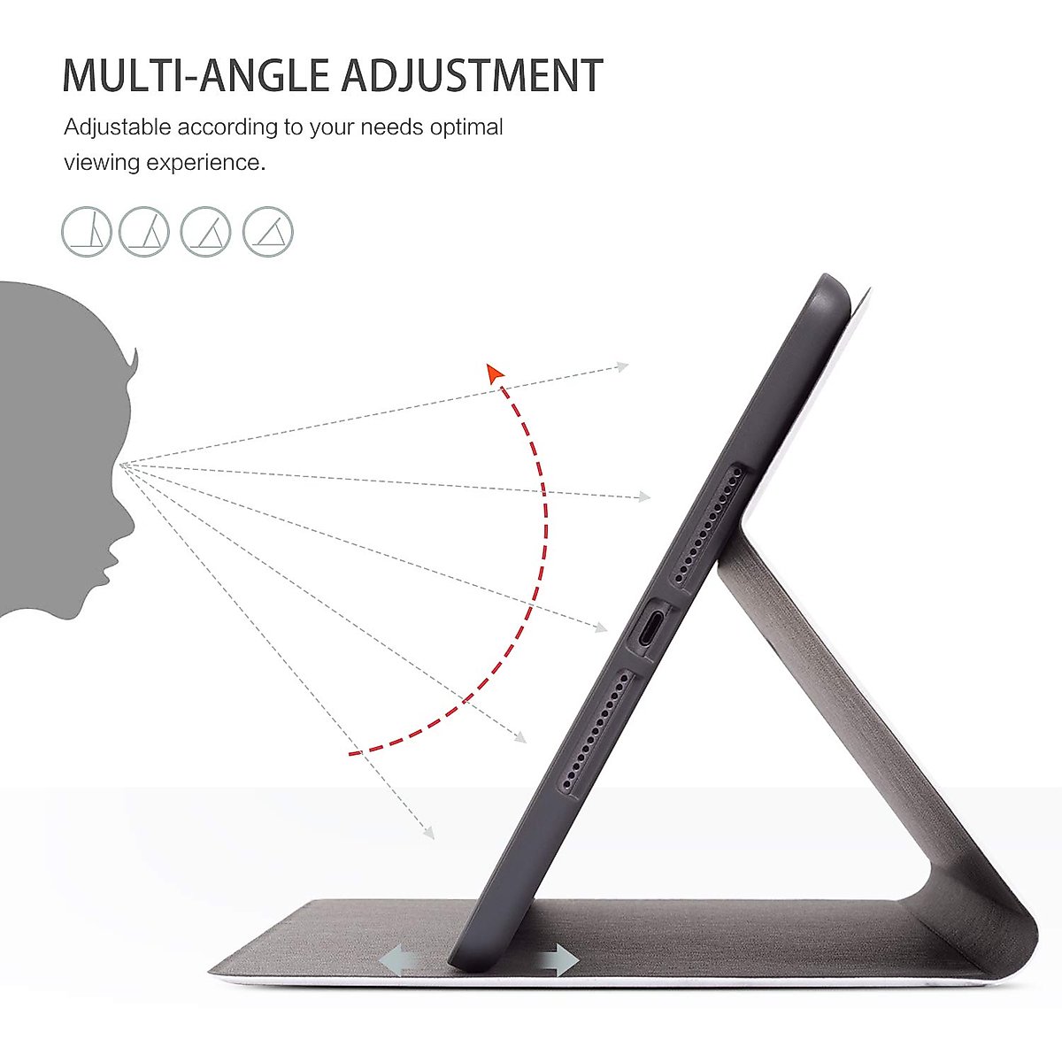 Cutebricase iPad 10.2 Case for iPad 9th Generation 2021, iPad 8th Generation Case 2020, iPad 7th Generation Case 2019,iPad Case 9th Gen Multi-Angle View Adjustable Stand Auto Wake/Sleep, Bookshelf Cat