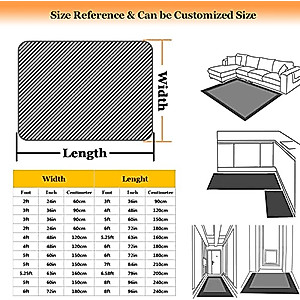 Retro Checkered Large Area Rugs, Grey Black Brown Striped Runner Rugs, Non-Slip Floor Throw Mat, Rectangle Carpet for Living Room, Bedroom, Hallway Front Entrance, Kitchen, Dining, 2' x 6'