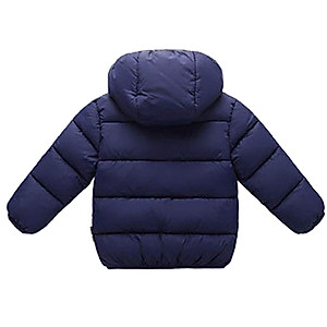 LAVIQK 1-7 Years Baby Boys Girls Toddlers Winter Coats Puffer Jacket with Removable Fur Hooded Down Snow Jacket Warm Fleece Coat Outerwear