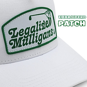 Funny Golf Legalize Mulligans Lucky Golfing Hat Embroidered Patch Mesh Back Trucker Snapback Hats Great Gifts for Golfer Cap (Patch Legalize Mulligans)