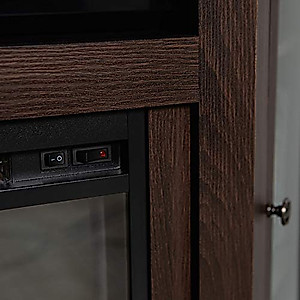 Walker Edison Alcott Classic Glass Door Fireplace Corner Entertainment Center TV Stand for TVs up to 55 Inches, 48 Inch, Espresso