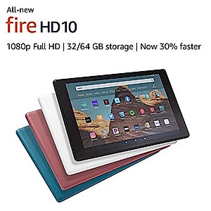 Certified Refurbished Fire HD 10 Tablet (10.1" 1080p full HD display, 32 GB) – Black (2019 Release)
