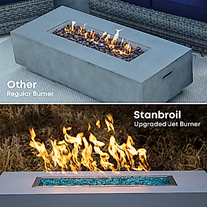 Stanbroil 24" x 8" Drop-in Fire Pit Burner and Pan, Upgrade Stainless Steel Jet Burner, High Flame, 90k BTU Max