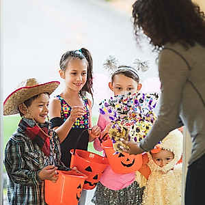 ZMCINER 120PCS Halloween Cellophane Candy Bags, Halloween Treat Bags with Twist Ties for Halloween Party Favor Supplies