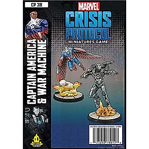 Marvel Crisis Protocol Captain America and War Machine CHARACTER PACK | Miniatures Battle Game | Strategy Game for Adults | Ages 14+ | 2 Players | Avg. Playtime 90 Mins | Made by Atomic Mass Games