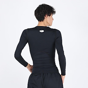 Under Armour Men's Armour HeatGear Compression Long-Sleeve T-Shirt , Black (001)/White, X-Large