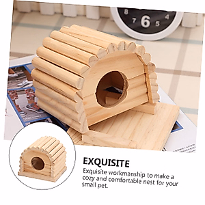 Balacoo 1Pc Hamster Villa Cabin Hamster House Hamster shelter Toy Hamster Guinea Pig Ladder House Rat Hideout Hedgehog Hamster Cabin Wooden Hut Hamster cage Sleeping nest Chinchilla pet