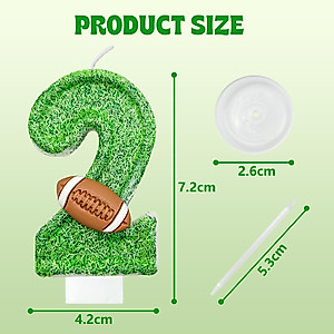 laackys Football Party Decorations Birthday Candles Number Cake Candles Green Football Field Cake Decoration Party Anniversary Decoration, Suitable for Football Birthday Theme, Party (2)