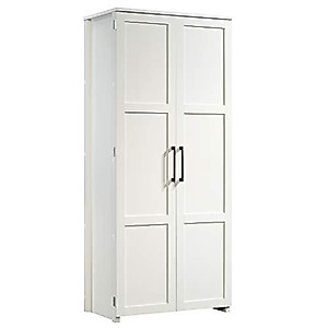 Sauder Homeplus Wardrobe, Soft White Finish & HomePlus Storage Cabinet, White Finish