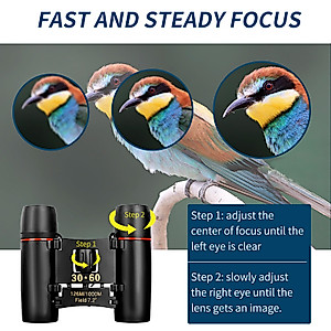 Compact Binoculars for Adults and Kids, HD Mini Portable Outdoor Binoculars Children, Pocket Lightweight Folding for Bird Watching, Hunting, Concert, Theater, Opera, Traveling, Tourism, Shows