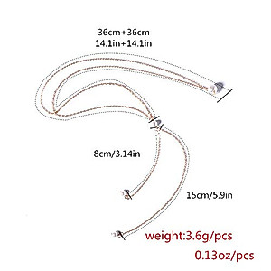 HUNO Sexy The Bikini Back Necklace Pearl Backdrop Necklace Body Chain for Women Bridal Jewelry-Silver