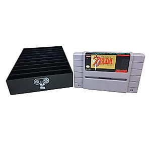 Collector Craft Black Game Organizer Compatible with Nintendo SNES Cartridge, Dust Cover, Cartridge Holder, Super Nintendo Entertainment System