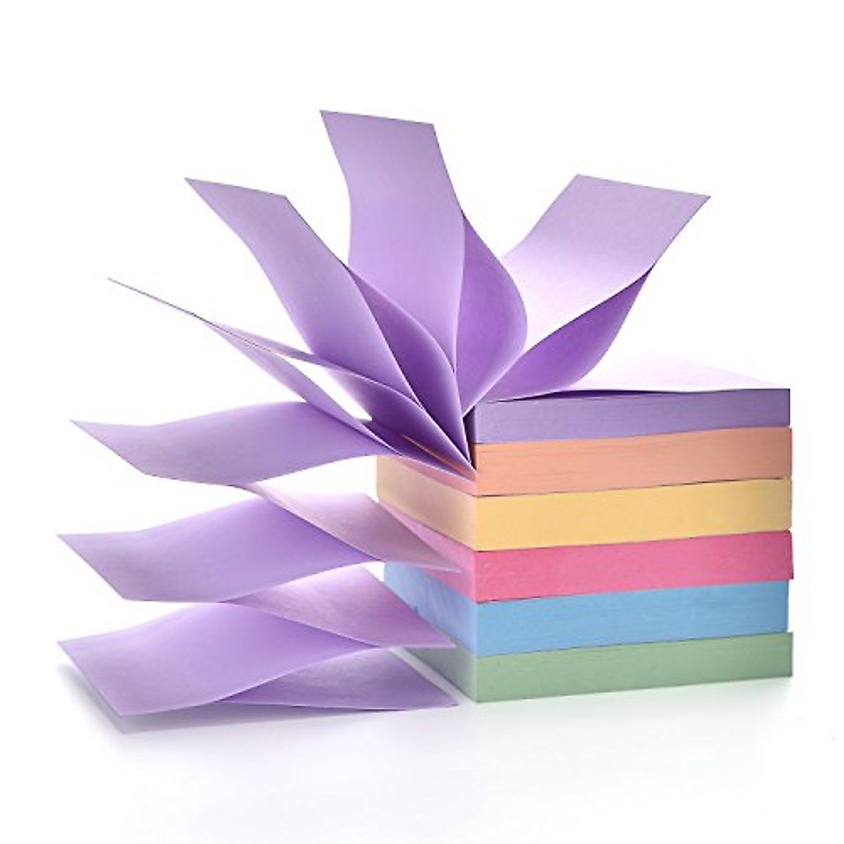 Pop Up Sticky Notes Pad, 3 in x 3 in Candy Color Easy Post Notes 6 Pad 100 Sheet/pad 600 Sheet Total, Individual Package