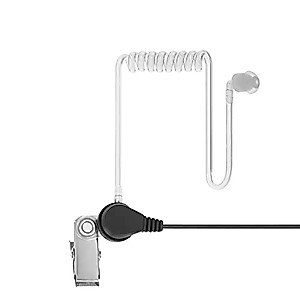 KANMIT Earpiece Headset for Motorola Walkie Talkie Radio cls1110 cls1410 bpr40 cp100 cp185 cp200 cp200d rdm2070d with Covert Acoustic Tube and PTT mic (2 Pack)