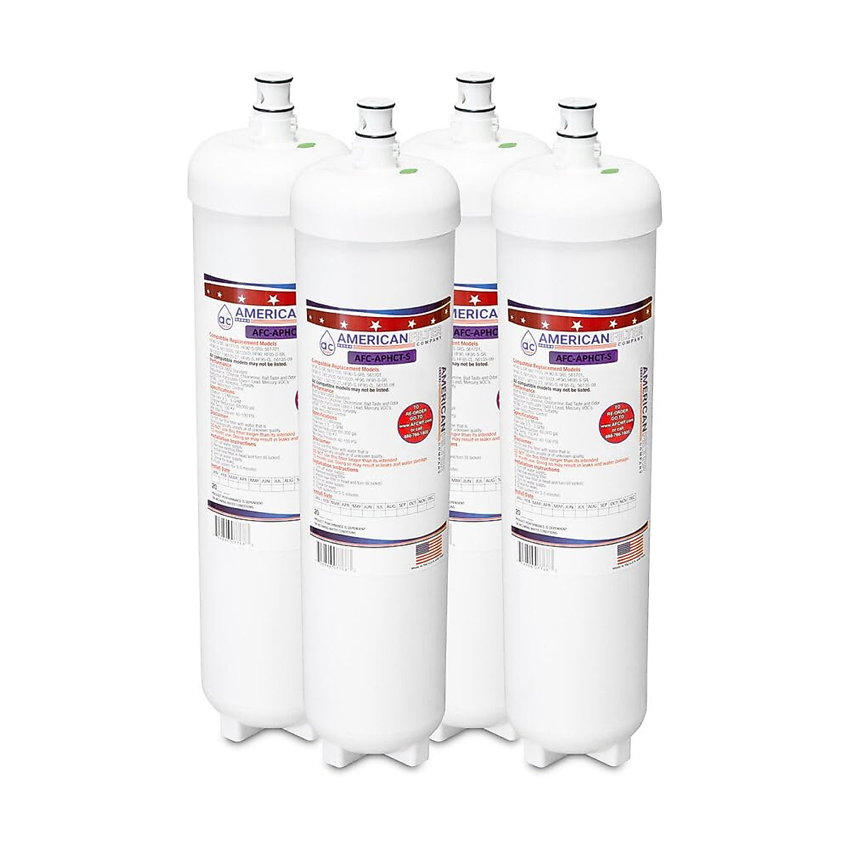 4 Pack of AFC Brand Model # AFC-APHCT-S, Compatible with 3M (R) HF90 Replacement Water Filter Cartridge