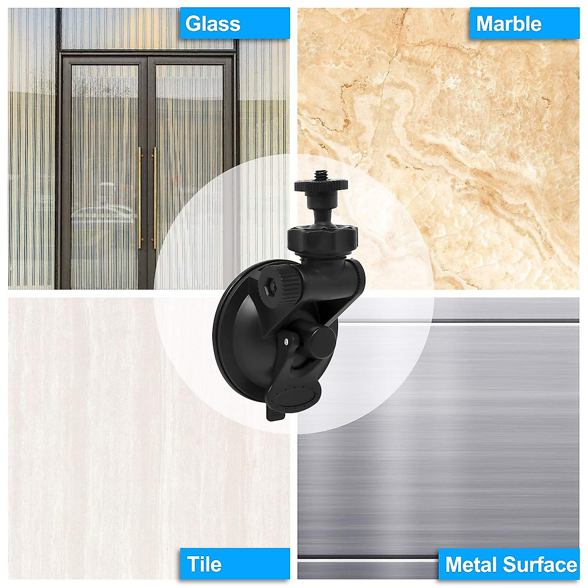 Camera Adhesive Suction Cup Wall Mount For Wyze Cam V3/Pro,for Wyze Cam Pan/V3,for Oculus Sensor,for HTC Vive Base Station,Swivel 360° Adjustable In/Outdoor Bracket with Washable Silica Gel(2 Pack)