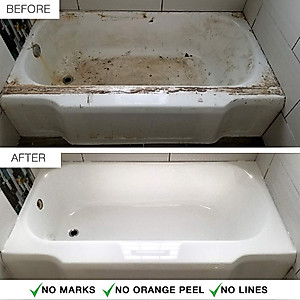 armoglaze Bathtub Refinishing Kit – Made in the USA, Odorless Epoxy Coating for DIY Reglazing of Porcelain, Fiberglass, and Cast Iron – Durable, Self-Leveling Finish – 2.7 kg