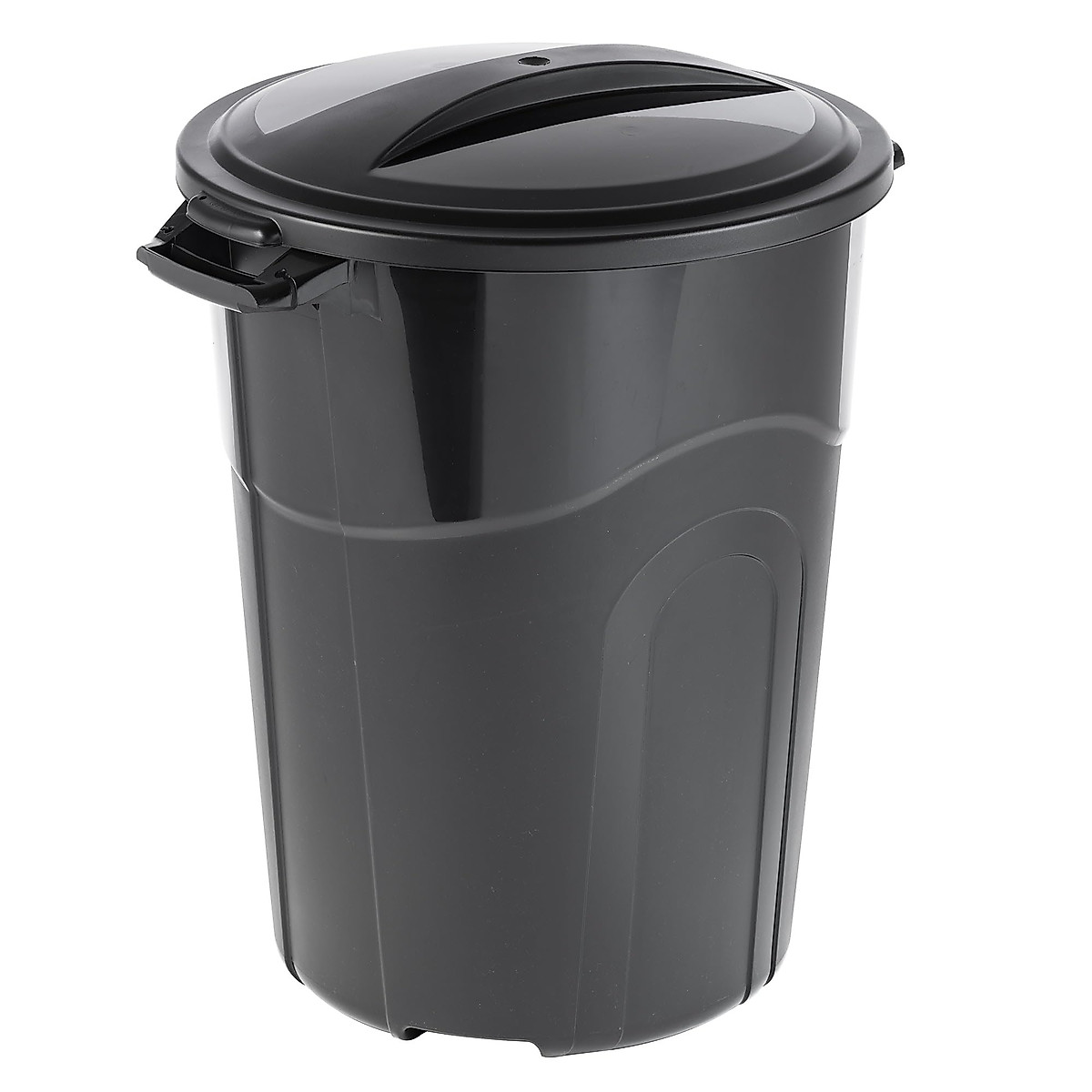 PEtbon 32 Gallon Heavy Duty Plastic Garbage Can, Included Lid, Indoor/Outdoor Trash Can, Black