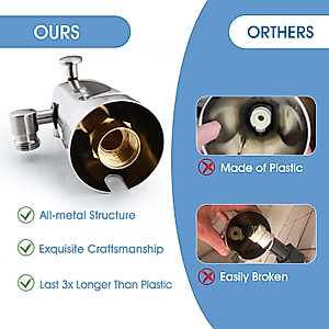 Sperwoesy All Metal Tub Spout with Diverter Brushed Nickel, Fits 1/2” or 3/4" Threaded Pipes, Bathtub Faucet with Shower Diverter for Convenient Water Control