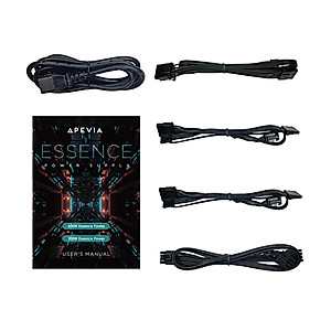 Apevia ATX-ES600W Essence 600W ATX Semi-Modular Gaming Power Supply with Auto-Thermally Controlled 120mm Black Fan, 115/230V Switch, All Protections