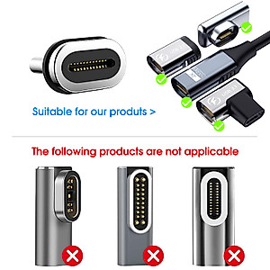 DuHeSin 24pins Magnetic USB C Connector Tips Head (3 Pack) Compatible for Most Type C Phone Cable Adapter Pad Tablet Devices