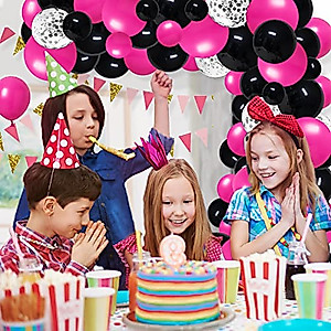 Rose Red Black Hot Pink Balloon Garland Arch Kit - 117PCS Rose Red Hot Pink Black Balloon Silver Confetti Balloons for Girl 16th 18th 21th Birthday Baby Shower Graduation Bachelorette Party